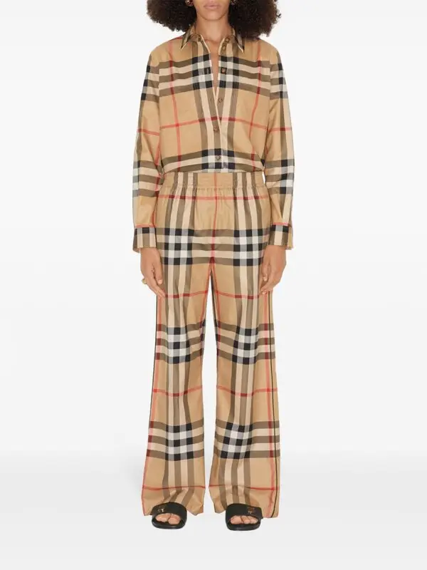 Burberry Check-pattern Cotton Trousers