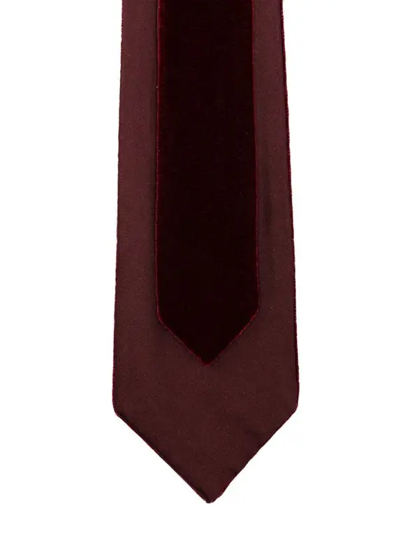 Giorgio Armani Silk Velvet Neck Tie - Red