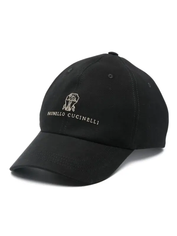 Brunello Cucinelli Logo-embroidered Cap - Black
