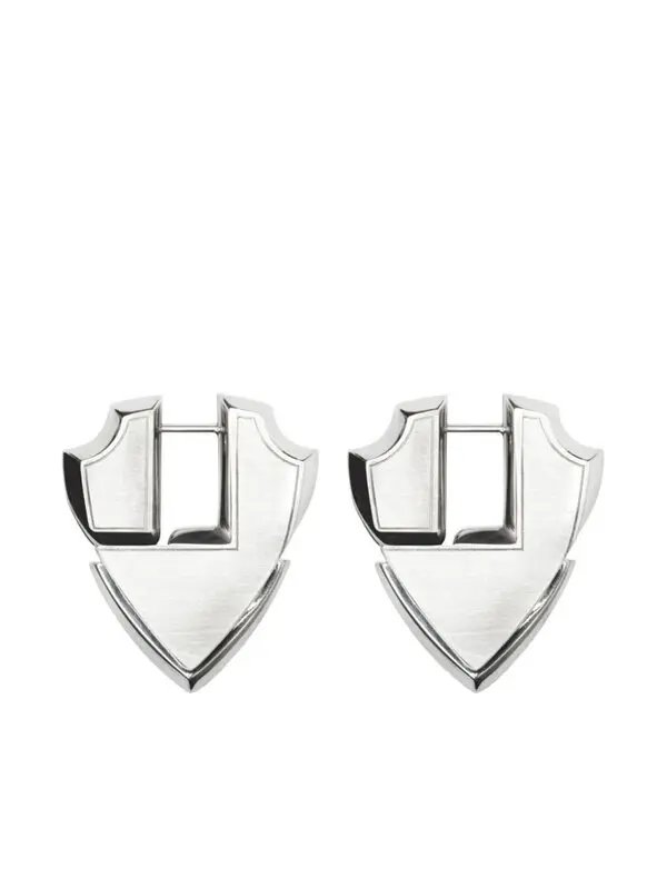 Burberry Shield Hoop Earrings - Silver