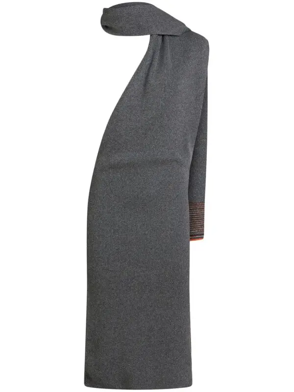 Etro Ribbed-knit Midi Dress - Grey