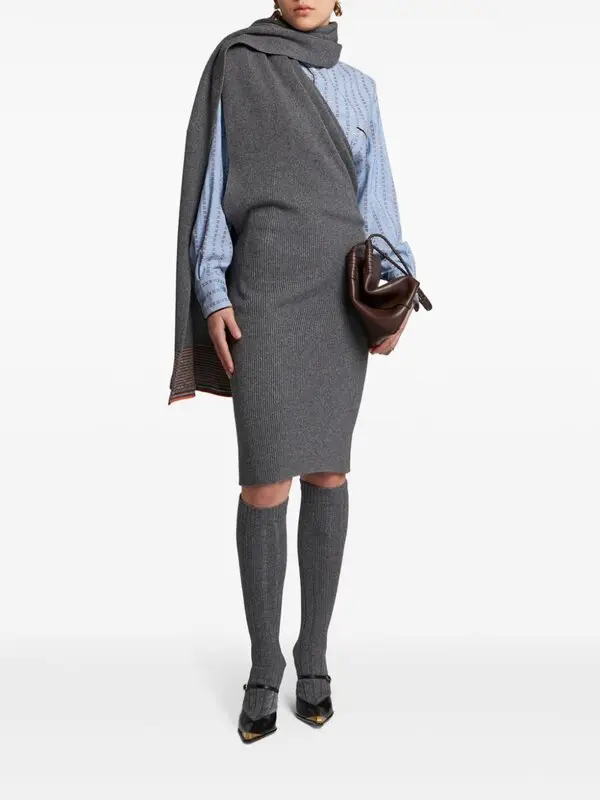 Etro Ribbed-knit Midi Dress - Grey