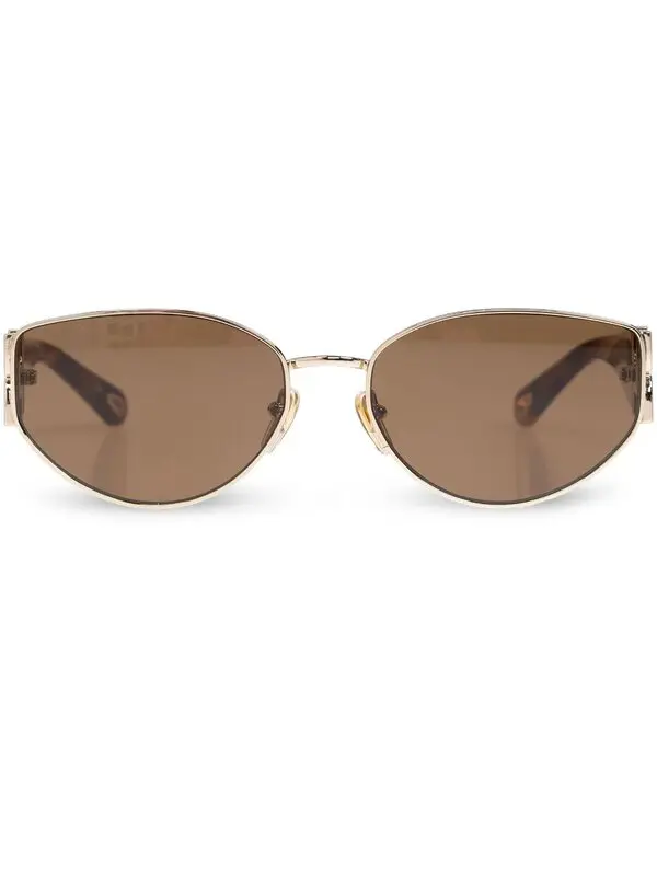 Chloé Logo-engraved Sunglasses - Brown