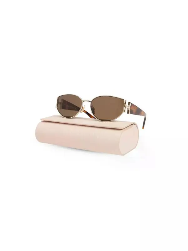 Chloé Logo-engraved Sunglasses - Gold