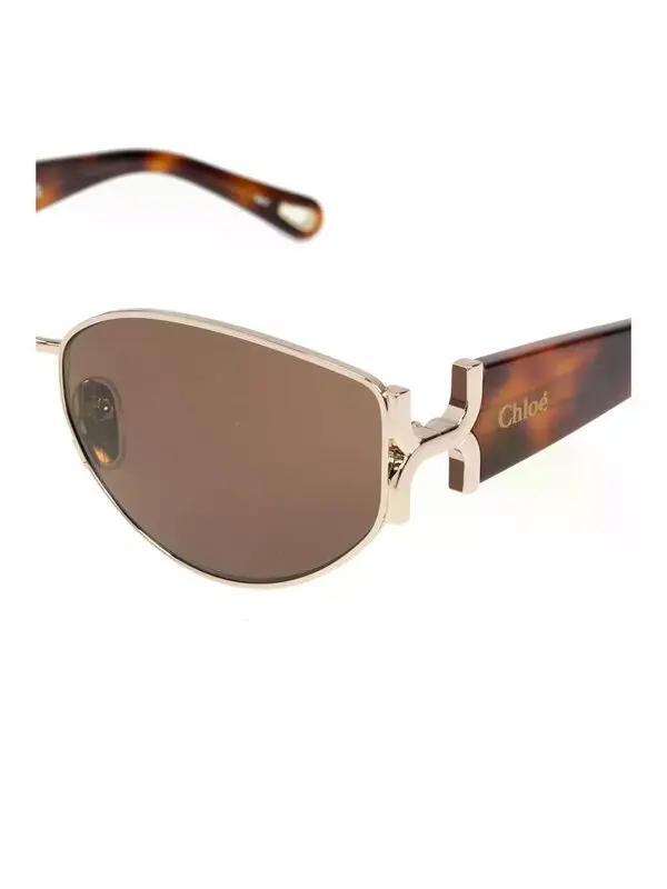 Chloé Logo-engraved Sunglasses - Gold