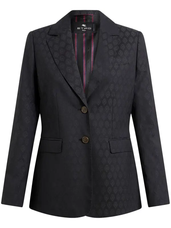 Etro Patterned Jacquard Wool Blazer