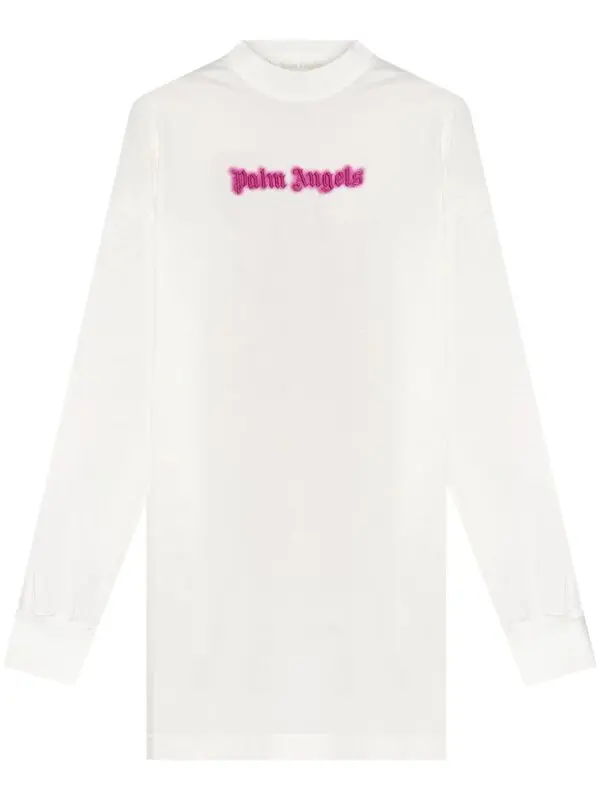 Palm Angels Logo-print T-shirt Dress - White