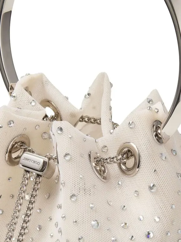 JIMMY CHOO Bon Bon Shoulder Bag - White