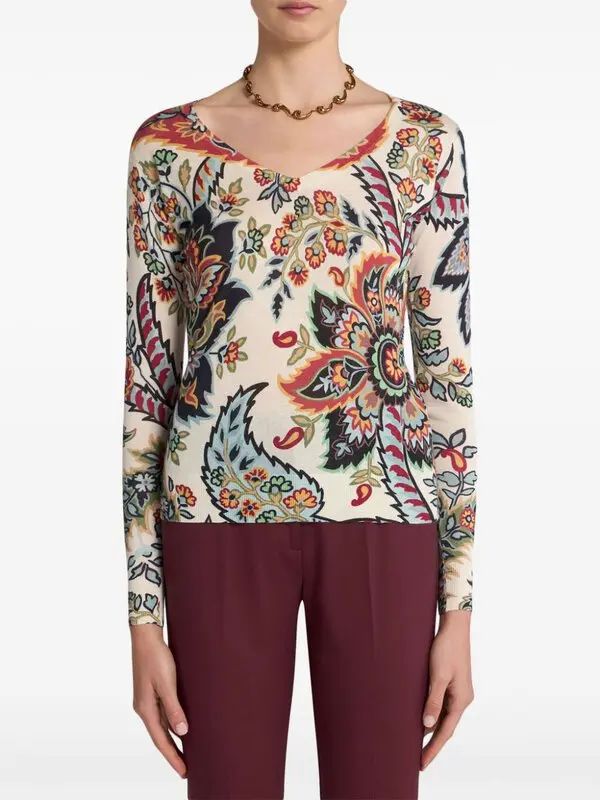 Etro Paisley-print Knitted Top