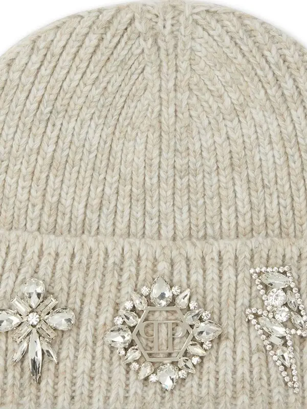 Philipp Plein Brooch-detail Beanie