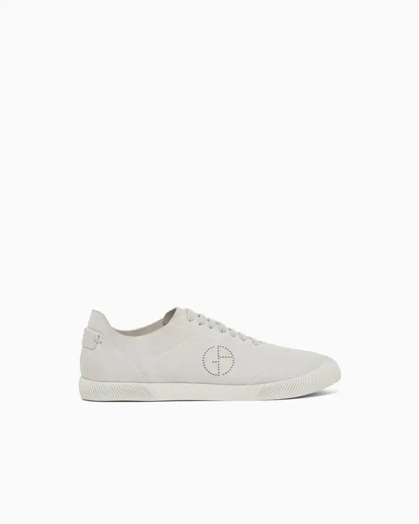 Giorgio Armani Suede Low Top Sneakers - Grey
