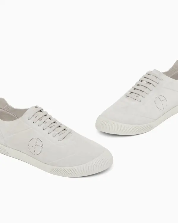 Giorgio Armani Suede Low Top Sneakers - Grey