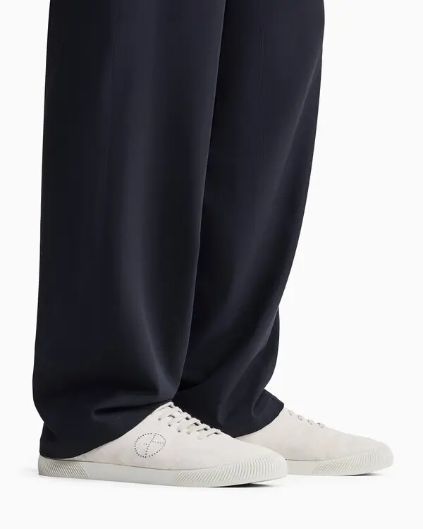 Giorgio Armani Suede Low Top Sneakers - Grey