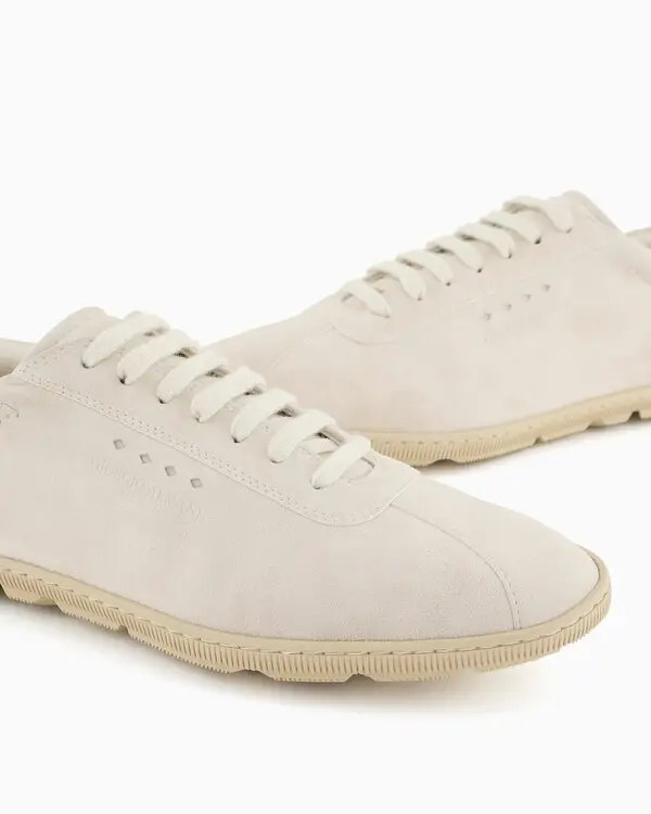 Giorgio Armani Suede Sneakers - White