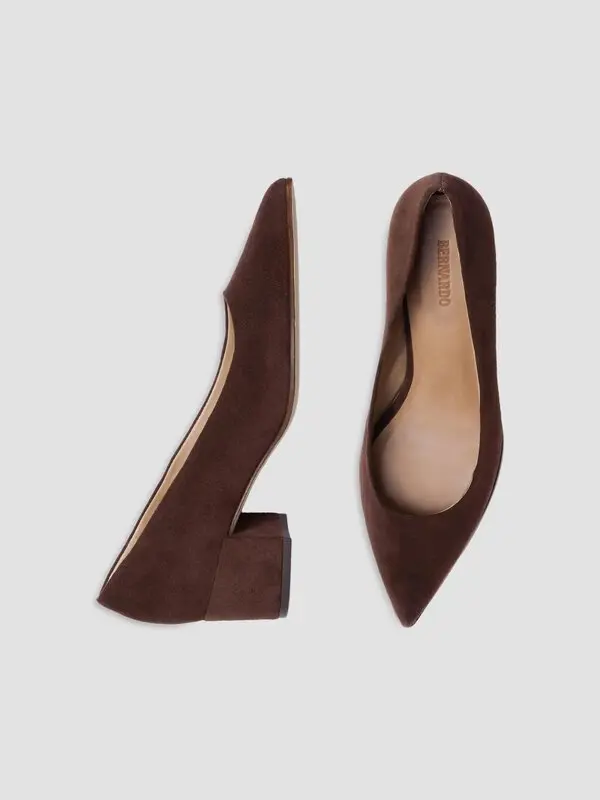 Bernardo Milie Block Heel Pumps - Espresso