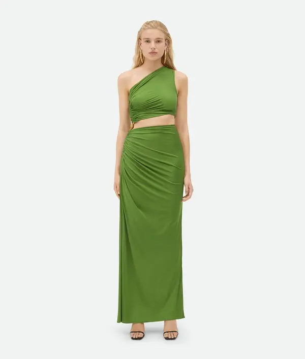 Bottega Veneta Viscose Jersey Dress With Knot - Jalapeno | Editorialist