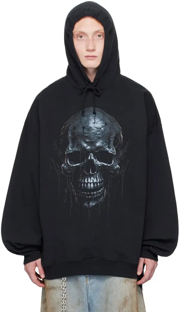 t*u様 18aw vetements skull hoodie Vetements Skull Metal Hoodie In Black - 59% Off | Editorialist