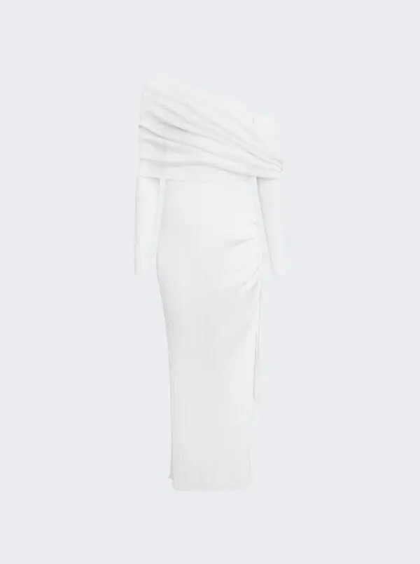 ALAÃA Draped Off-the-shoulder Dress - White