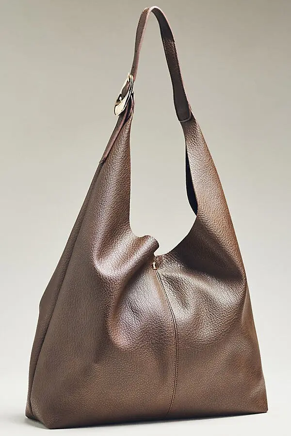 Anthropologie The Love Knot Slouchy Buckle Bag - Brown