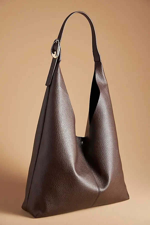 Anthropologie The Love Knot Slouchy Buckle Bag - Brown