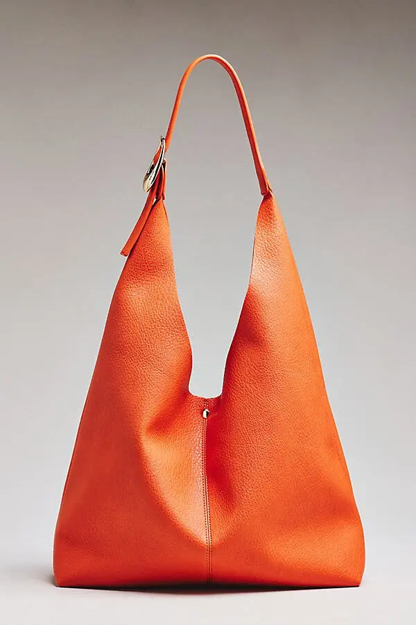 Anthropologie The Love Knot Slouchy Buckle Bag - Orange