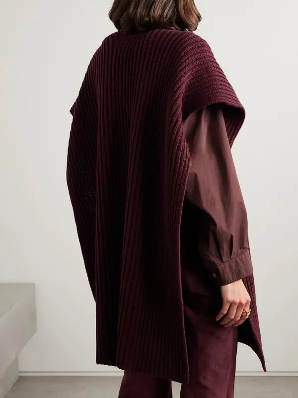 Erdem Ribbed Wool And Cashmere-blend Poncho