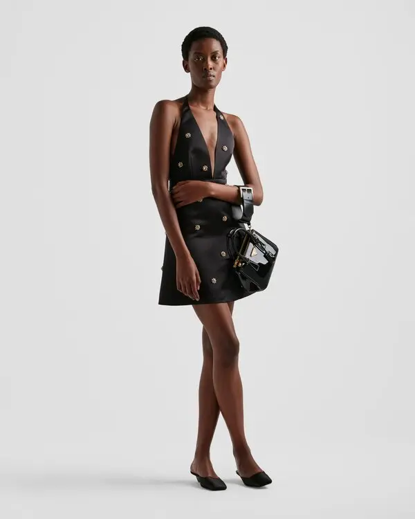 knee length dresses for ladies PRADA Double satin mini-dress P3G97C_393_F0061_S_221 – BORDER-GARA main image 0
