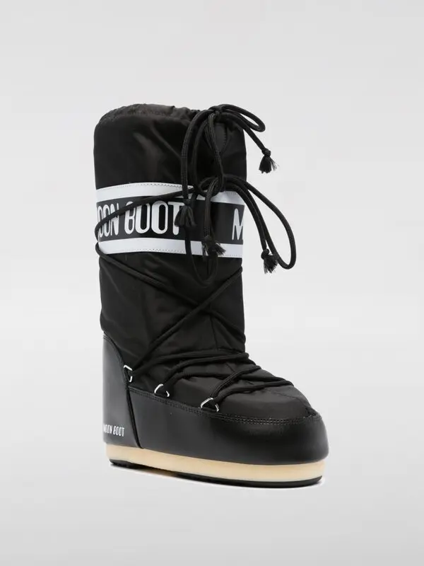 Moon Boot Tie Fastening Boots - Black
