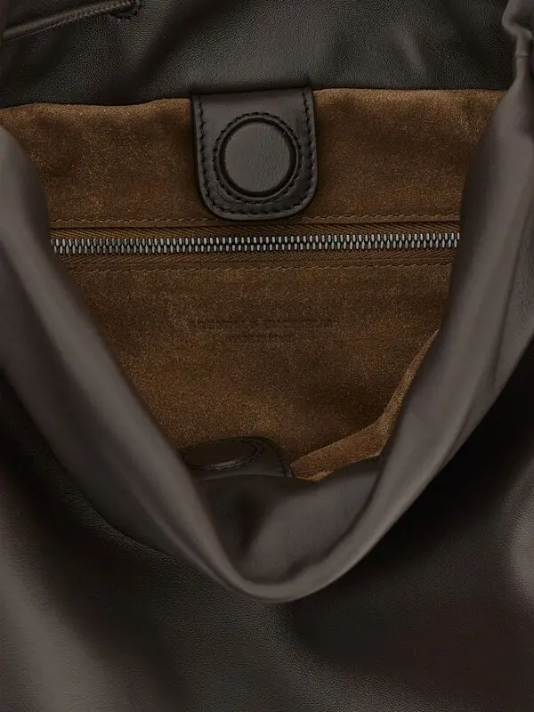 Brunello Cucinelli Leather Bucket Bag - Brown