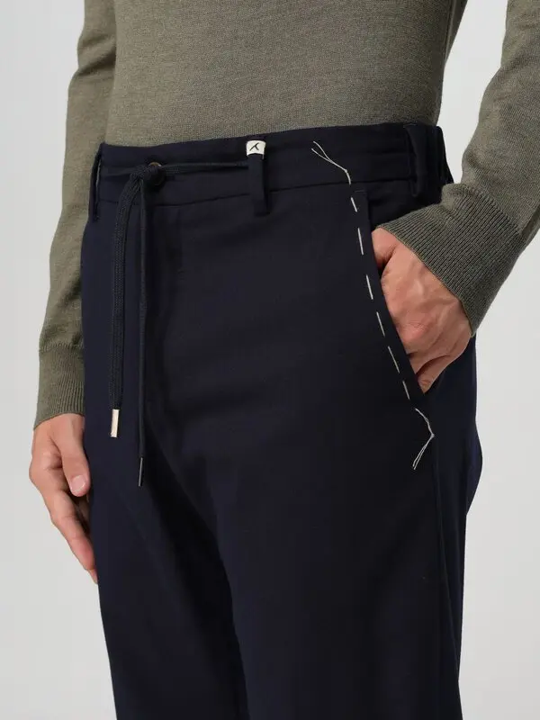 MYTHS Tailored Trousers With Drawstring Waist - Navy