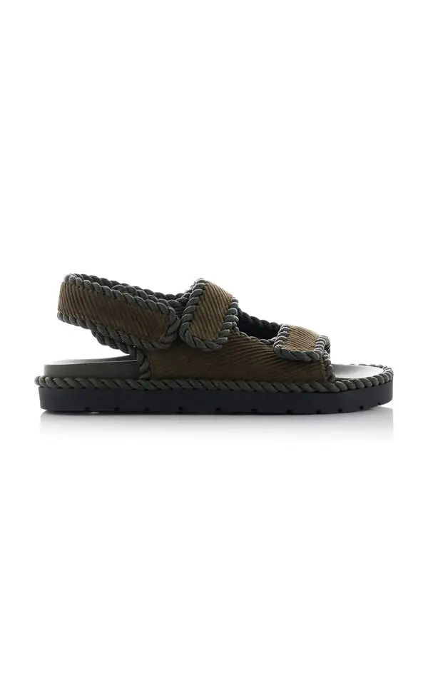 Bottega Veneta Jack Corduroy Slingback Sandals - Brown