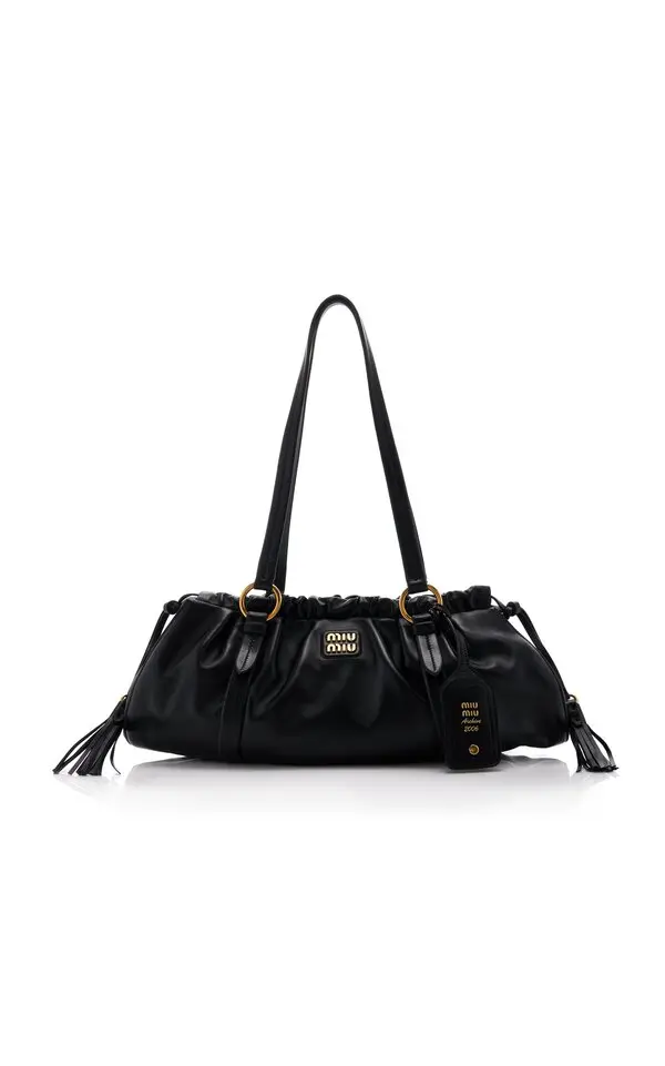 Miu Miu Leather Shoulder Bag - Black | Editorialist
