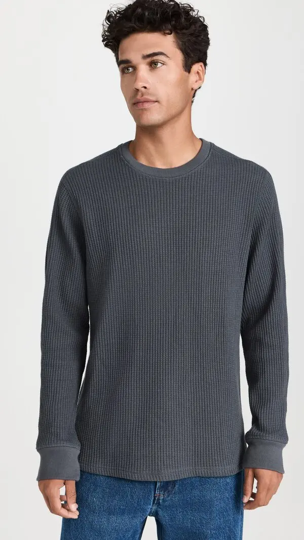 Rails Wade Waffle Thermal Long Sleeve Tee - Ink