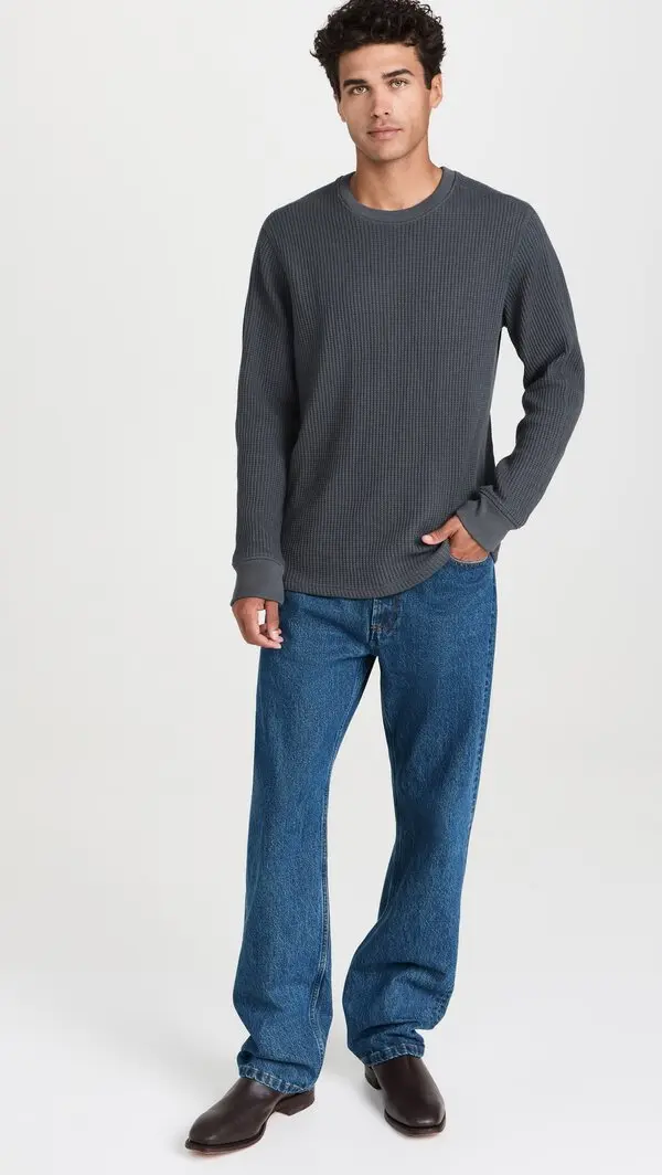 Rails Wade Waffle Thermal Long Sleeve Tee - Ink