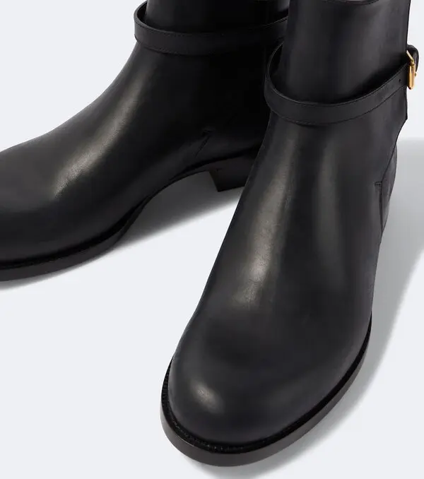 THE ROW Nobilis Leather Ankle Boots
