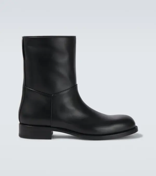 THE ROW Nobilis Leather Ankle Boots