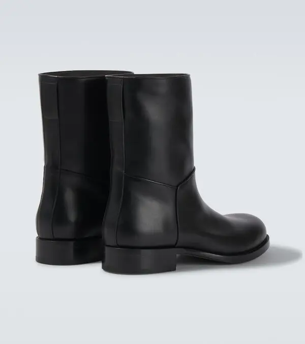 THE ROW Nobilis Leather Ankle Boots