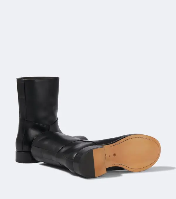 THE ROW Nobilis Leather Ankle Boots