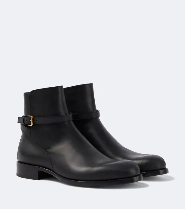 THE ROW Nobilis Leather Ankle Boots