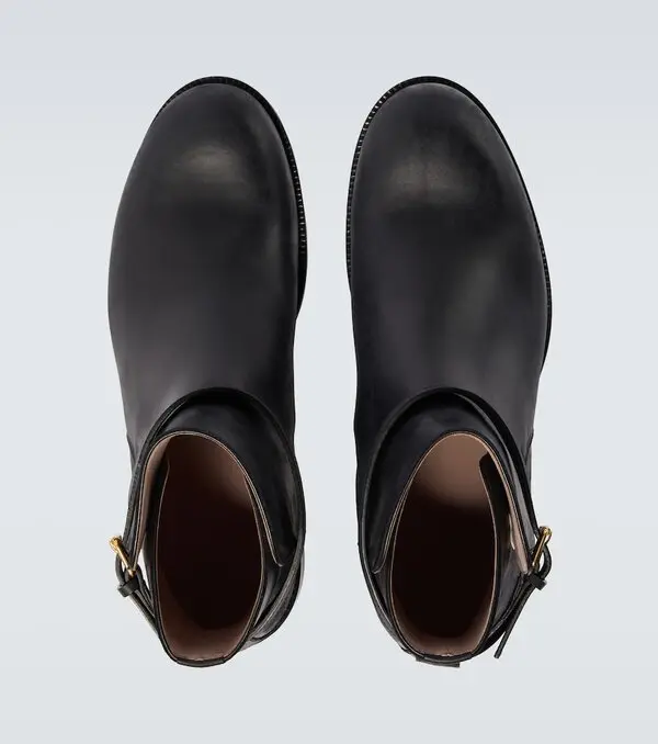 THE ROW Nobilis Leather Ankle Boots