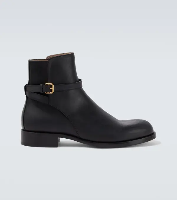 THE ROW Nobilis Leather Ankle Boots