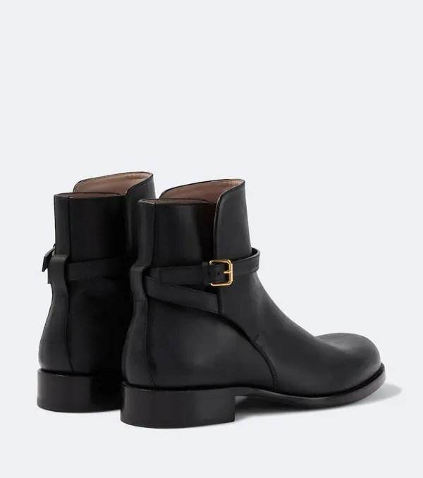 THE ROW Nobilis Leather Ankle Boots