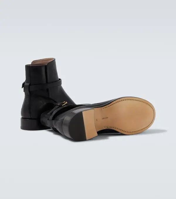 THE ROW Nobilis Leather Ankle Boots
