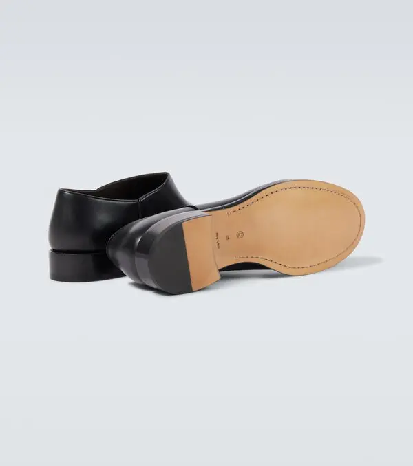 THE ROW Nobilis Leather Ankle Boots
