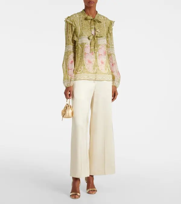 Giambattista Valli Printed Silk Georgette Blouse - Green