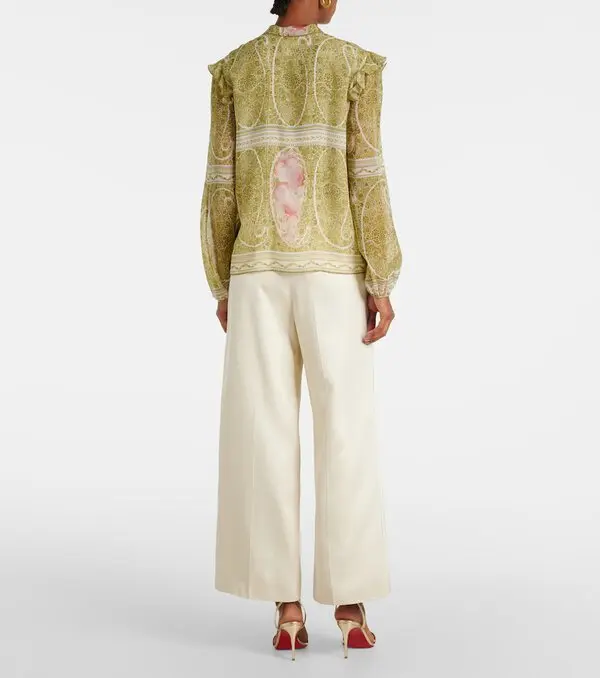 Giambattista Valli Printed Silk Georgette Blouse - Green