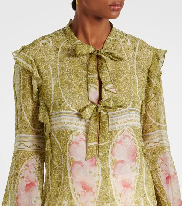 Giambattista Valli Printed Silk Georgette Blouse - Green