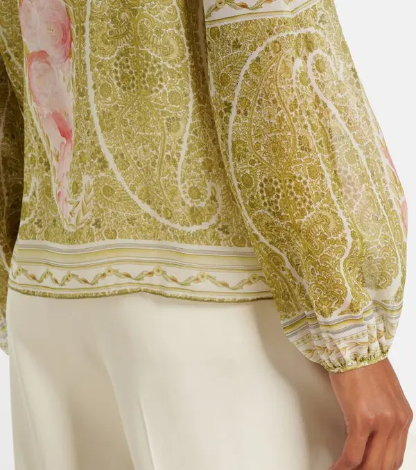 Giambattista Valli Printed Silk Georgette Blouse - Green