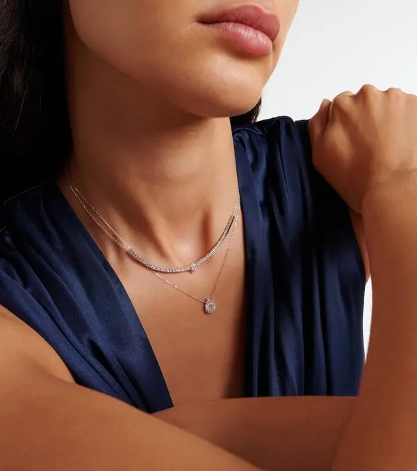 PERSEE 18kt White Gold Diamond Necklace - Silver