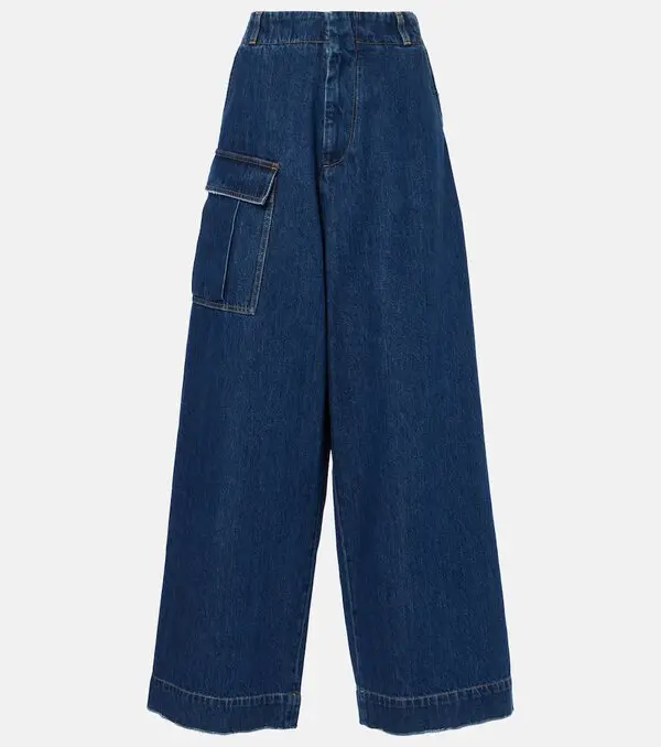 Plan C Mid-rise Wide-leg Pants - Blue